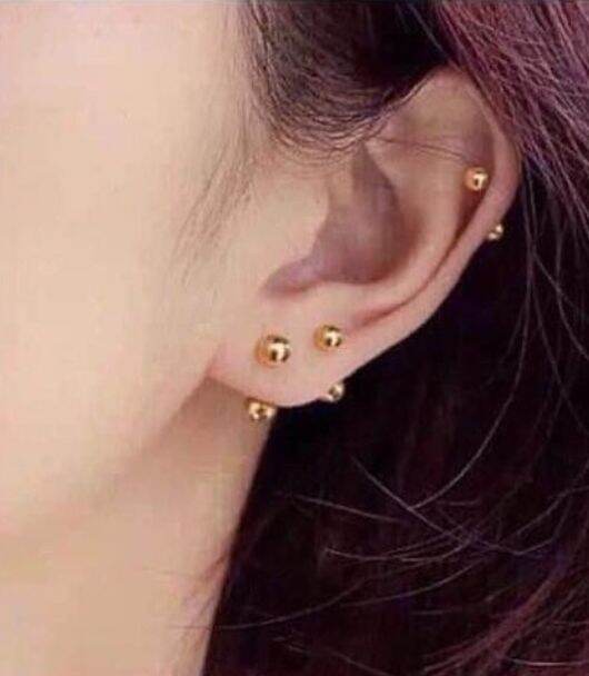 De roscas Small ball 18k saudigold pawnable earring | Lazada PH