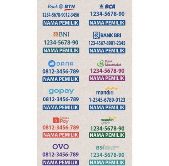 CUSTOM STICKER REKENING WA ( Whatsapp ) | Lazada Indonesia