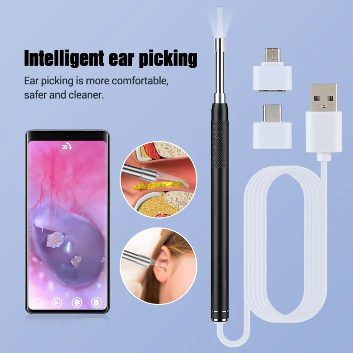 Visual Ear Picker 3-in-1 Luminous Earpick LED HD Endoscope Otoscope ...