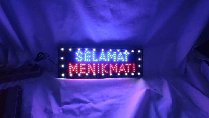 papan lampu LED tulisan SELAMAT MENIKMATI | Lazada Indonesia