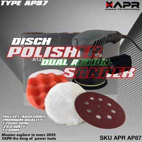 Mesin Amplas Poles APR JAPAN AP87 Orbital Sander penghalus kayu body ...