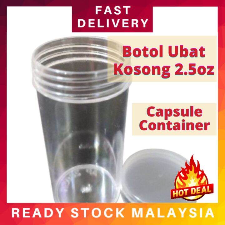 5pcs Botol Kapsul Kosong Botol Ubat Kosong Botol Kapsul Kecil Travel ...