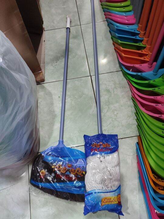 sapu dan pel lantai satu paket berikut gagangnya | Lazada Indonesia