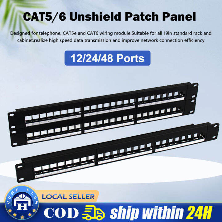 【Local delivery】 1U Rack 24Port 48-Port Rackmount or Wallmount Punch ...