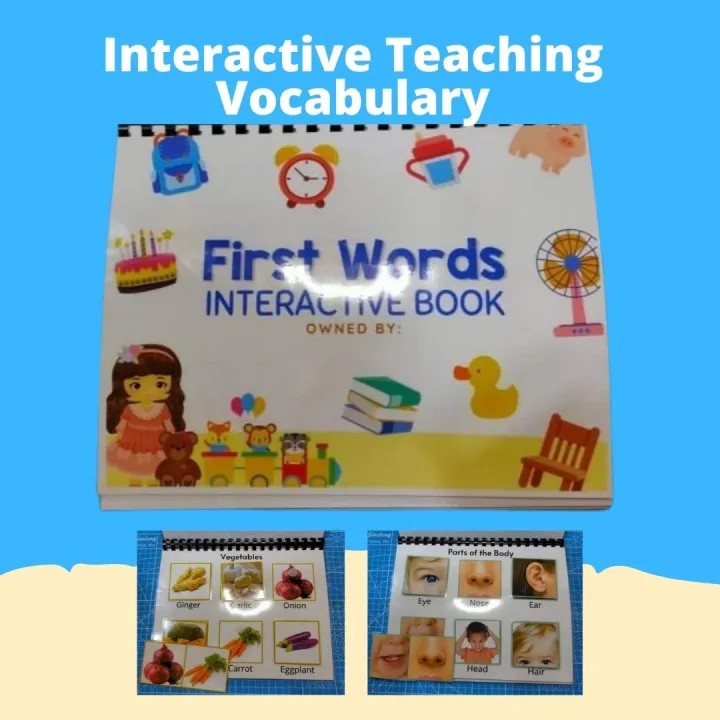 Babies First Words Interactive Book Laminated Activity Busy Book ...