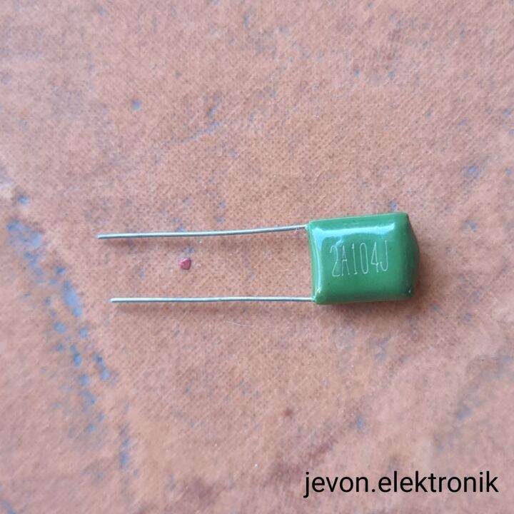 4 buah Kapasitor Milar 2A104J 104 100 N 100V 100nF Capacitor Hijau | Lazada Indonesia