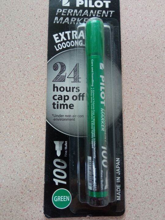 PILOT Permanent Marker 100 green color | Lazada