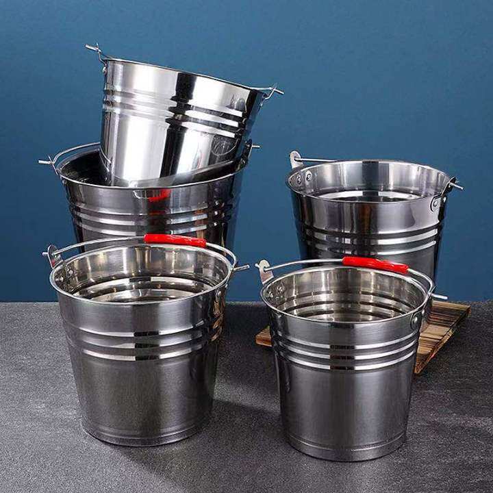 Large Heavy Duty Stainless Steel Water/Milk/Ice Bucket Pail | Lazada PH