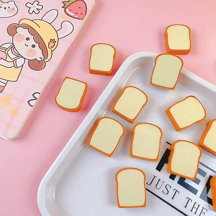 Creative Design Toast Eraser DUST FREE Eraser Pemadam Pensil Bentuk ...
