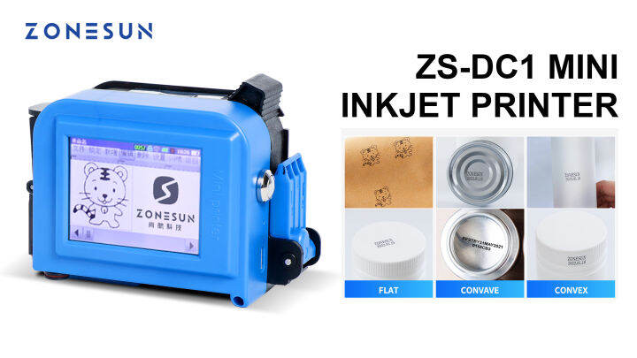 ZONESUN ZS-DC1 Handheld Inkjet Printer Portable Date Coding Machine 12.7mm QR Code Barcode Batch ...