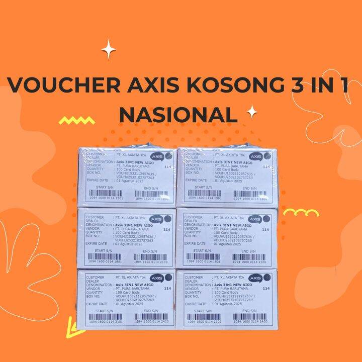 VOUCHER AXIS KOSONG 1 KOTAK ISI 300 SN (SERIAL NUMBER) | Lazada Indonesia