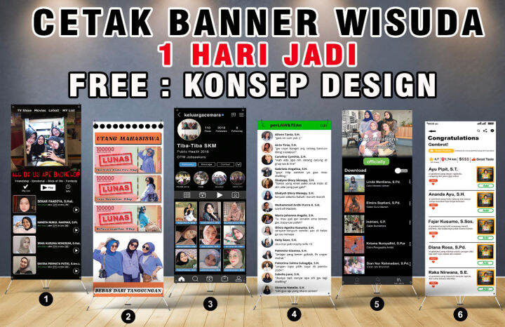 Cetak X Banner Baner Benner Wisuda + Tiang | Lazada Indonesia