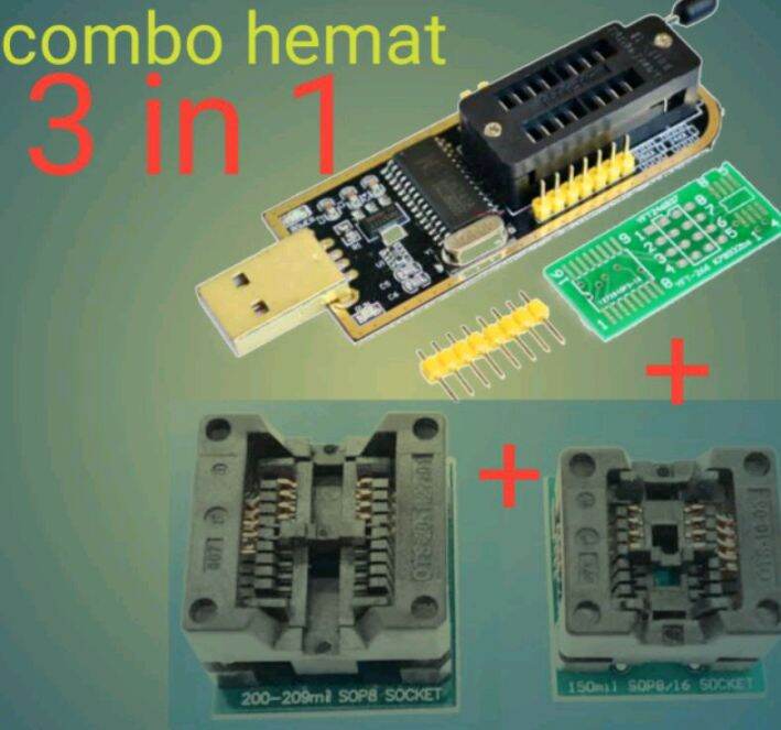 Ch341a Usb Programer Paket Flash Eeprom 24qxx 25qxx Combo 3 In 1
