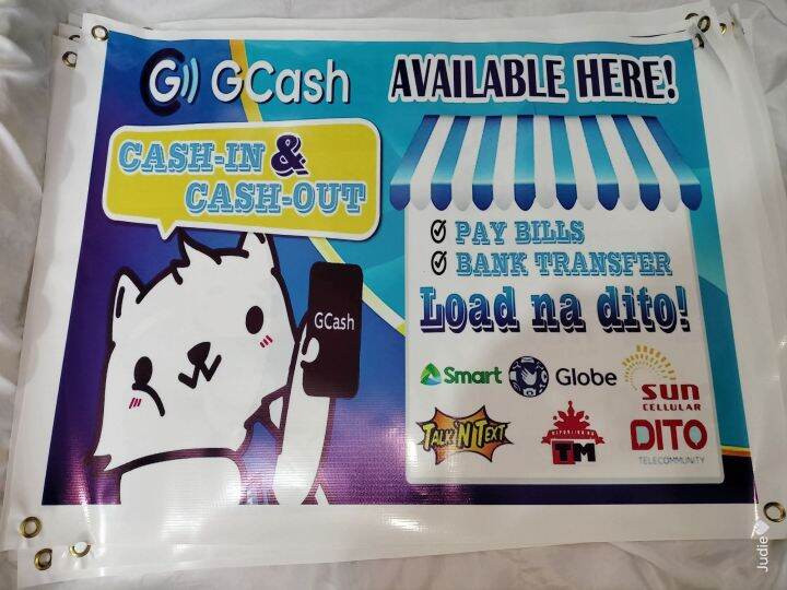 Gcash signage tarpaulin with hole | Lazada PH