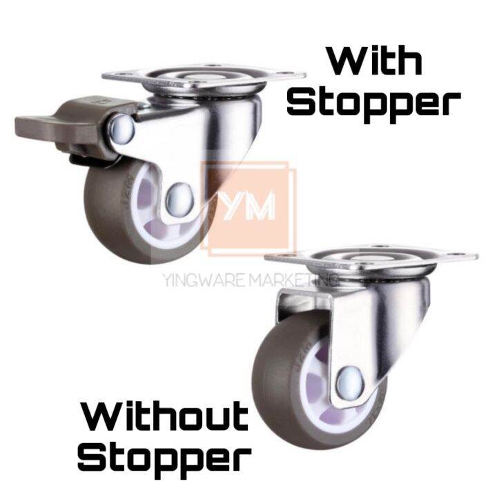 Heavy duty rubber flat plate castor wheel roller caster swivel rotate ...