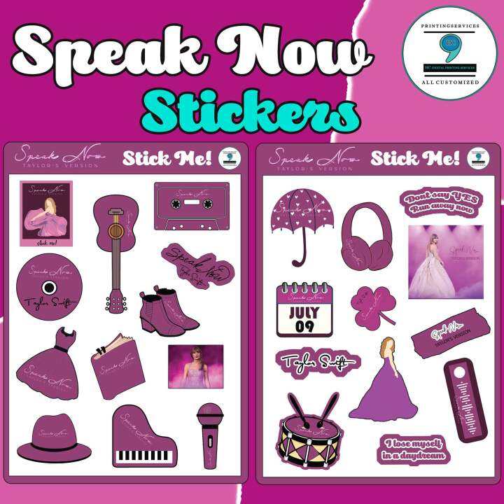 24pcs Taylor Swift Album Vinyl Sticker (Speak Now/Folklore/Midnights ...