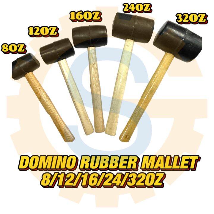 DOMINO RUBBER MALLET HAMMER TUKUL GETAH (8OZ/12OZ/16OZ/24OZ/32OZ) | Lazada