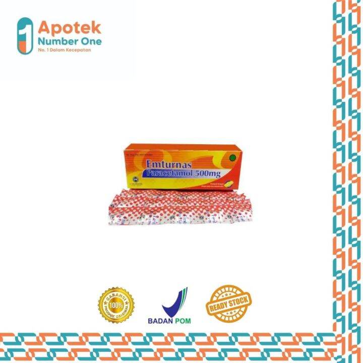 EMTURNAS Strip 10 tablet Paracetamol 500 mg demam dan nyeri | Lazada ...