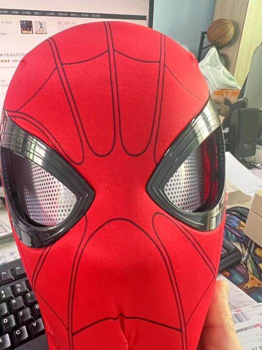 Kids Toy Market Spiderman Mask Chin control blinking Moving Eyes Spider ...