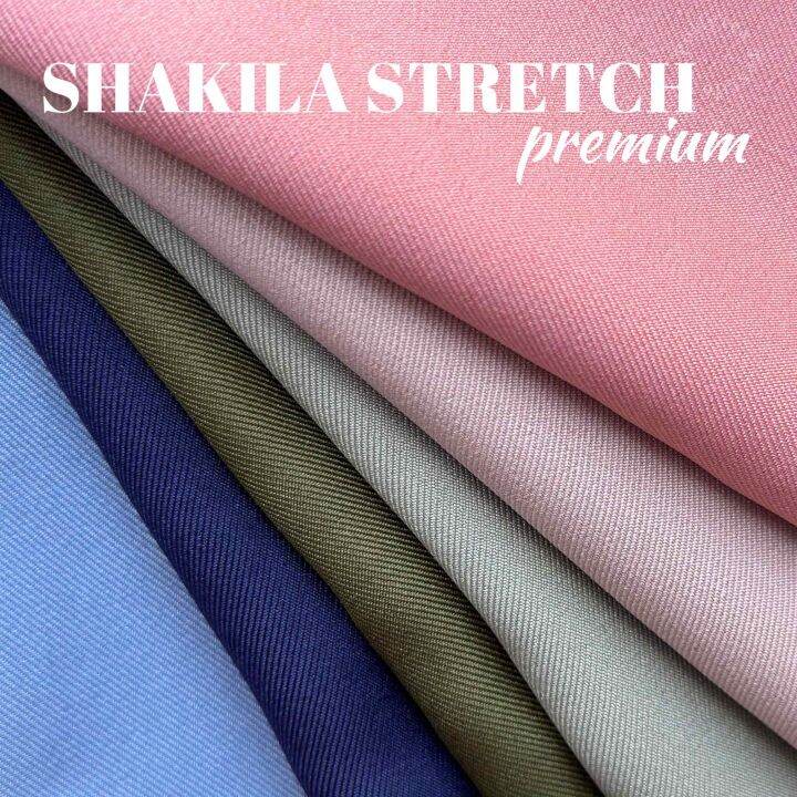 Kain Bahan Shakila Premium Stretch Sakila Syakila Shakilla Twill Gamis ...