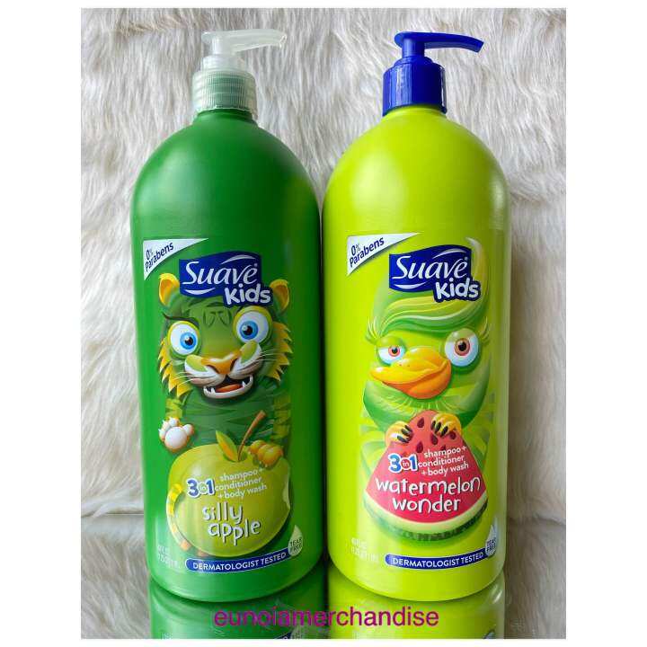 Suave Kids Apple and Watermelon Scent 3in1 Shampoo, Conditioner and ...