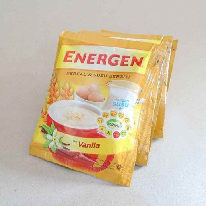 Energen Rasa Vanila 1 Rcg isi 10 Pcs Kemasan Baru 34 Gram | Lazada ...