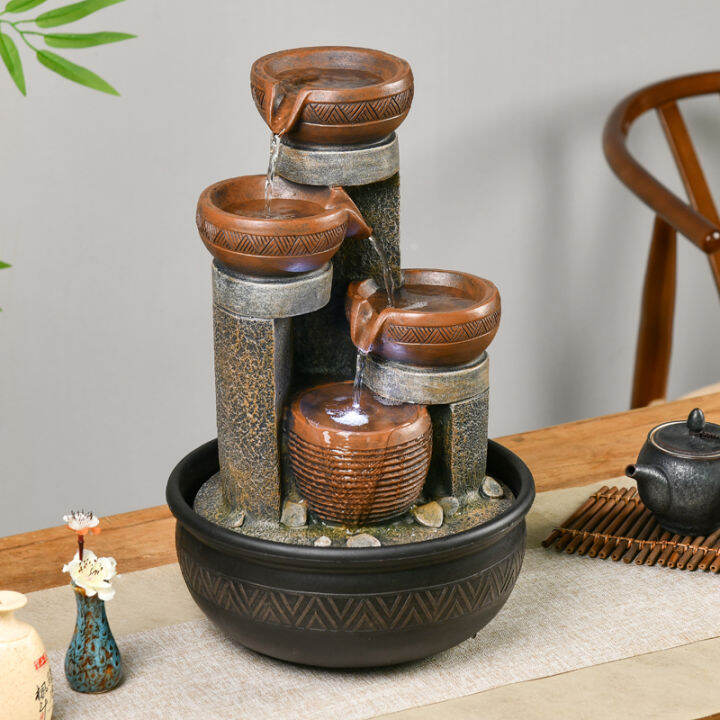 Retro Circulating Water Fountain Front Desk Desktop Decoration Home ...