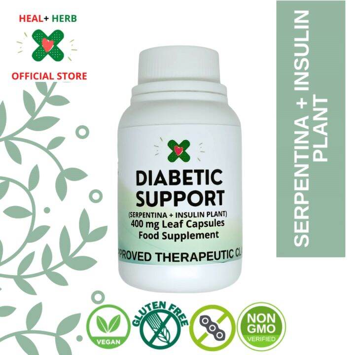 Heal + Herb Diabetic Support Capsule with Serpentina & Insulin Plant ...