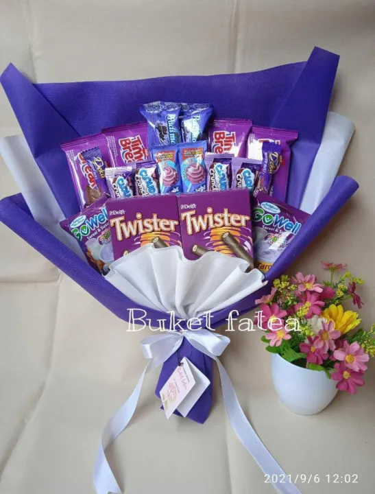 Buket A2 buket jajan ungu buket wisuda bucket snack | Lazada Indonesia