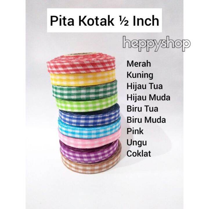 Pita Kotak 1/2 inch, Pita Motif Kotak | Lazada Indonesia