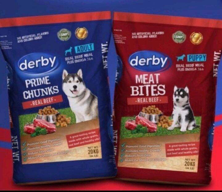 DERBY DOGFOOD 20KG WITH REAL BEEF MEAT PUPPY/ADULT | Lazada PH