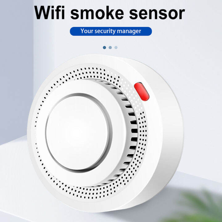 WiFi Sound and Light Smoke Alarm Wireless 70db Fire Detection Alarm ...