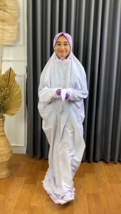 Mukena Terusan Simpel Dewasa Mukenah Harian Travel Motif Simple Bahan ...