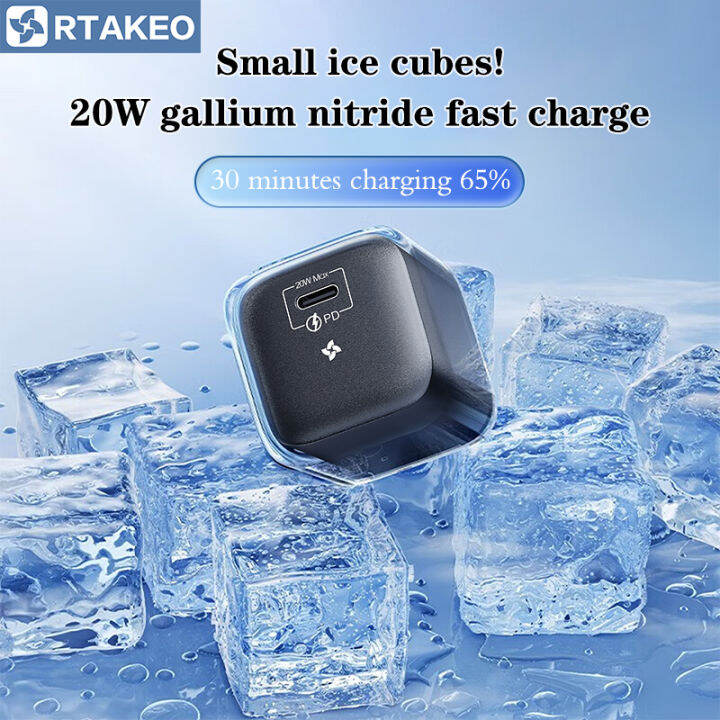 RTAKEO 2023 New Small ice cube 20 Watts Power PIQ 3.0 charger fast ...