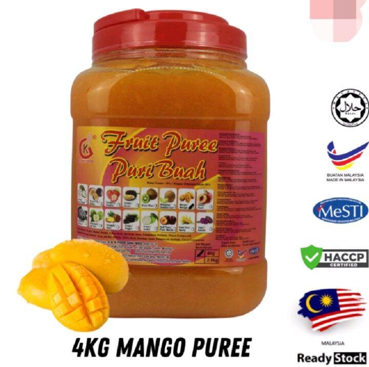 Mango Puree 4kg | Puri Mangga Pekat Halal | Manggo Cake,Dessert,Pastry ...