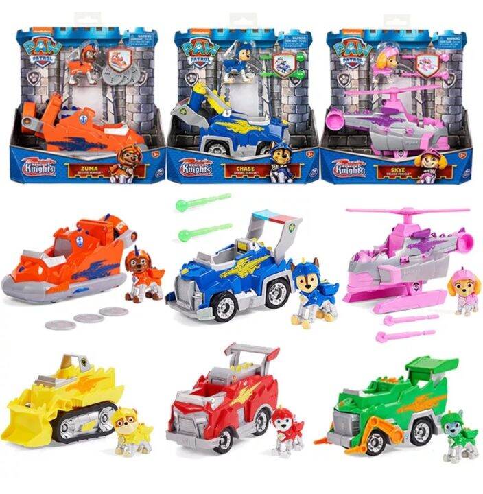 ใหม่! ของเล่นเด็กรถ Paw Patrol Rescue Knight ยานพาหนะ Marshall, Chase ...