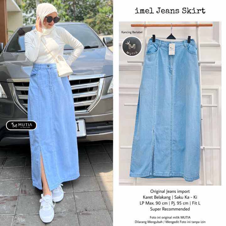 IMEL SKIRT JEANS (ROK JEANS IMPORT) BY MUTIA Denim Skirt Rok Jeans ...