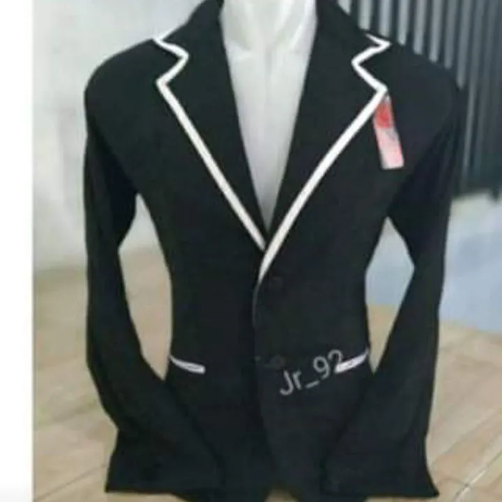 Jas Almamater Pria Wanita Hitam Lis Putih / Jas Hitam Lis Putih ...