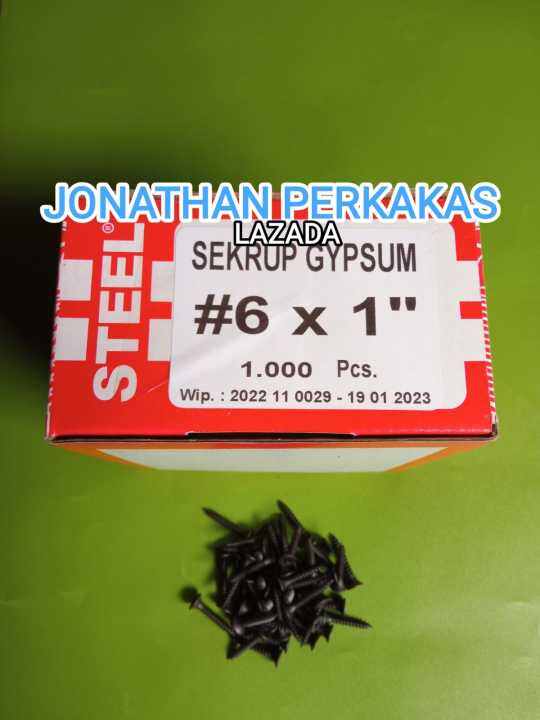 sekrup gypsum steel 6x1" isi 1000bh | Lazada Indonesia