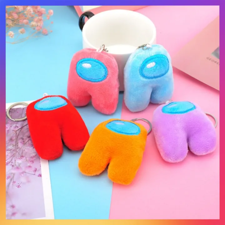 Amongus Plush Toy Keychain Keyring Cute Imposter Game Viral Gift Mainan ...