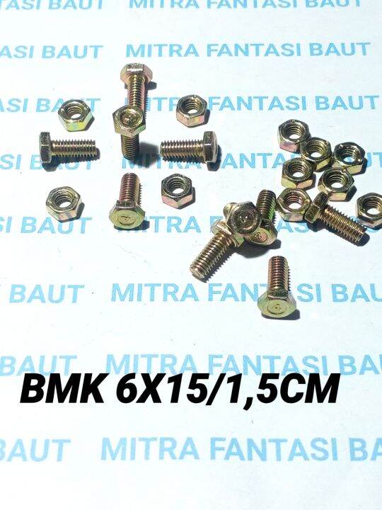 (10pc+Mur) Baut mur Kuning/BMK M6x15/1,5cm | Lazada Indonesia