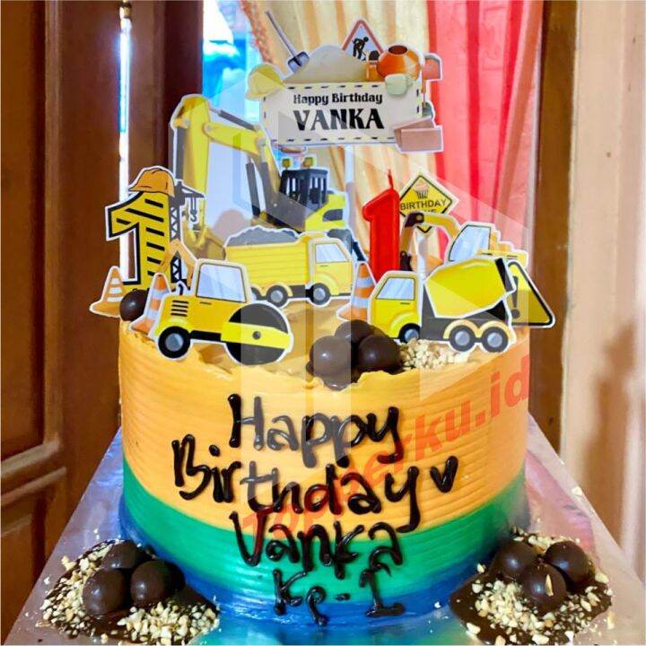 Topper Cake Karakter Alat Berat/Hiasan Kue Ulang Tahun Alat Berat Murah ...