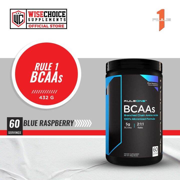 RULE 1 BCAA 60 SERVINGS BLUE RASPBERRY | Lazada PH