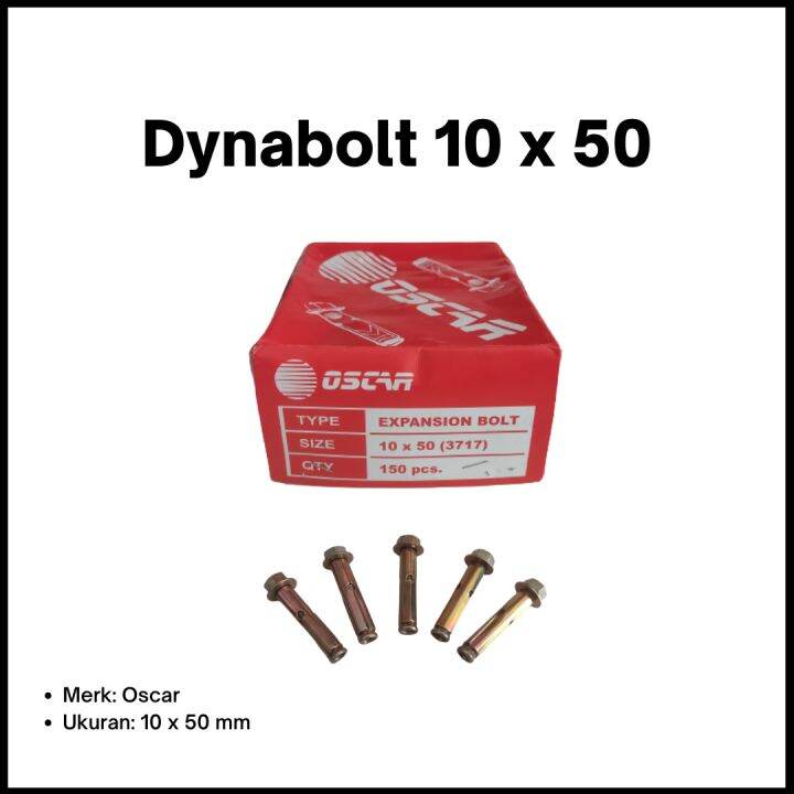 Dynabolt 10 x 50 mm /dinabol/dinabolt/dinabold/baut tembok/baut sambung ...