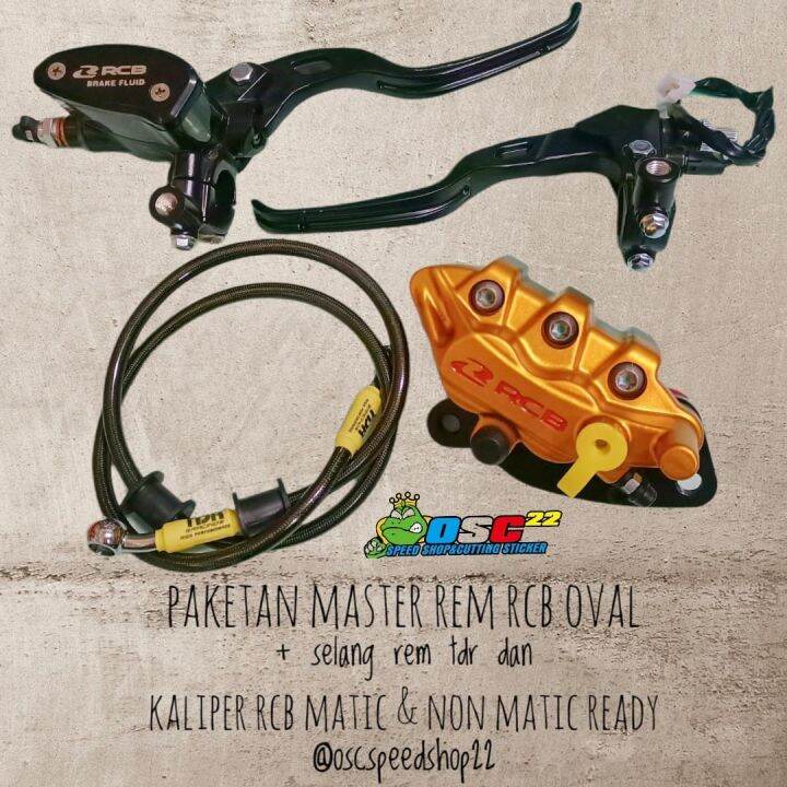 PAKETAN MASTER REM RCB OVAL SET SELANG REM TDR KARBON HITAM DAN KALIPER ...