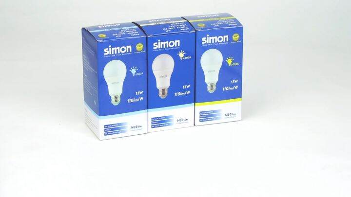 (ประกัน 2ปี) Simon LED Bulb 7W / 13W ขั้ว E27 รุ่น Valor A60 แสง 3000k ...