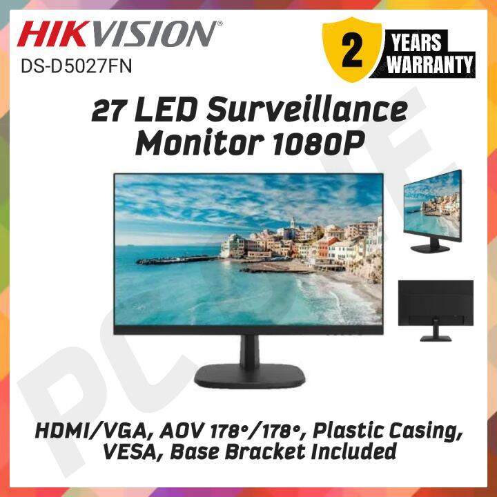 DS-D5027FN HIKVISION 27 LED Surveillance Monitor 1080P, HDMI/VGA, AOV ...