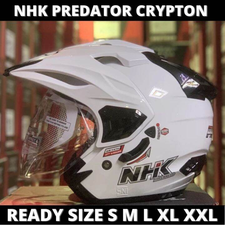 HELM NHK PREDATOR CRYPTON WHITE ORIGINAL | Lazada Indonesia