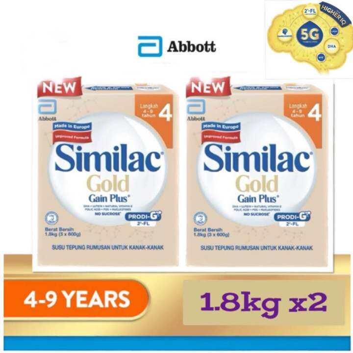 Similac Gold Gain Plus Step 4 Growing Up Milk for Faster Learning BIB ...