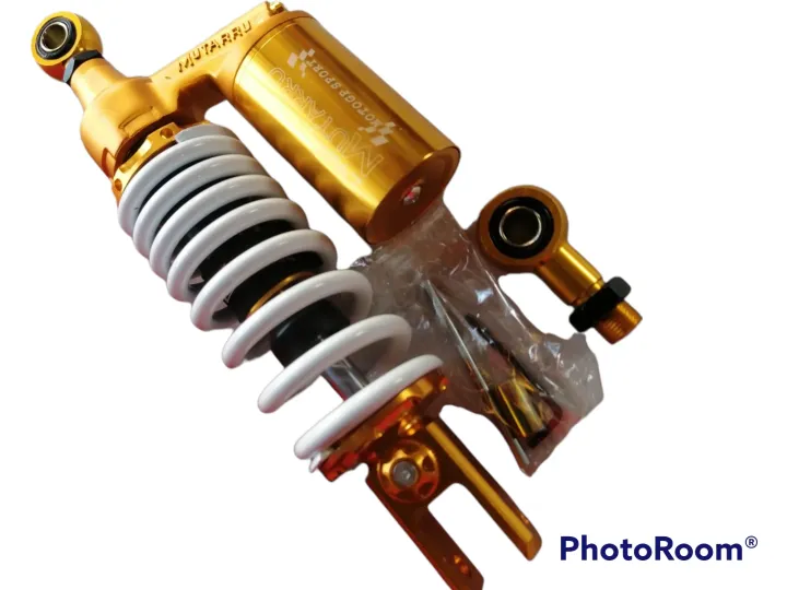 MUTARO Rear Shock Mio Scooter White /Gold 280mm-300mm | Lazada PH